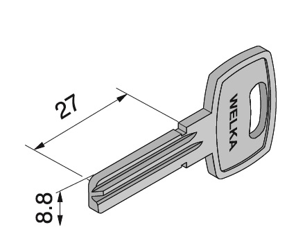 506.06.00.0 - Blank key nickel plated